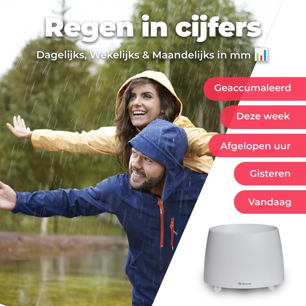Weerstation | Denver | Binnen en buiten (8-in-1 buitensensor, Klok ...