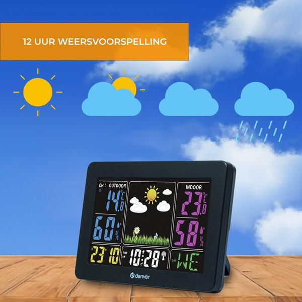 Weerstation | Denver | Binnen en buiten (Klok, Hygrometer, Kalender ...