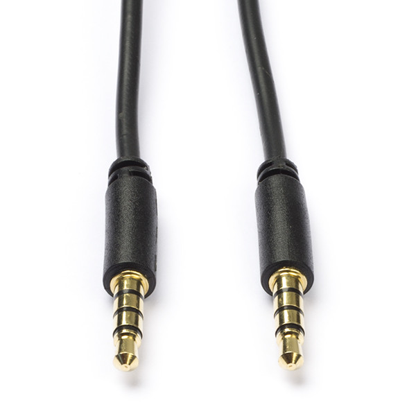 3.5 mm jack kabel | Goobay | 0.5 meter (4-polig, Stereo, Verguld, 100% ...