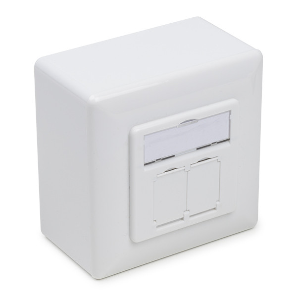 RJ45 wandcontactdoos - FTP (2 x RJ45, Cat6a, Horizontaal, Inbouw/Opbouw ...