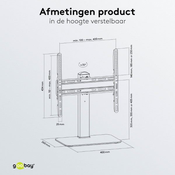 Tv standaard | Goobay | 32 tot 55 inch (Zwenkbaar, In hoogte ...