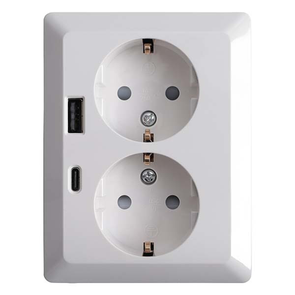 Stopcontact met USB | ION Industries (Half opbouw, Dubbel, USB A, USB C ...