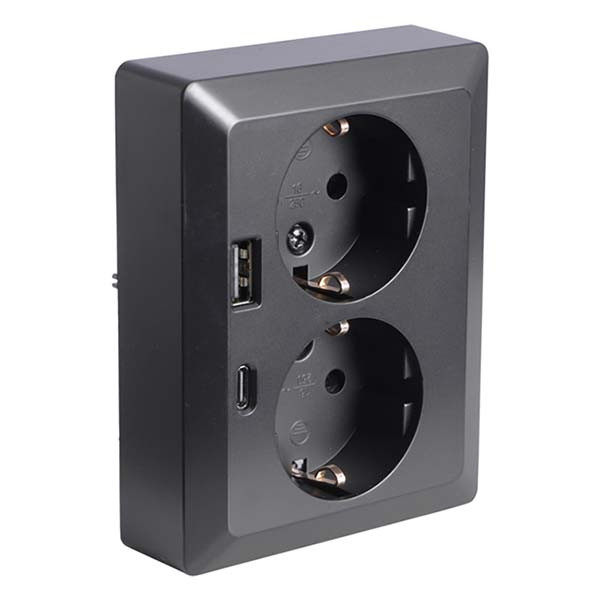 Stopcontact met USB | ION Industries (Half opbouw, Dubbel, USB A, USB C ...