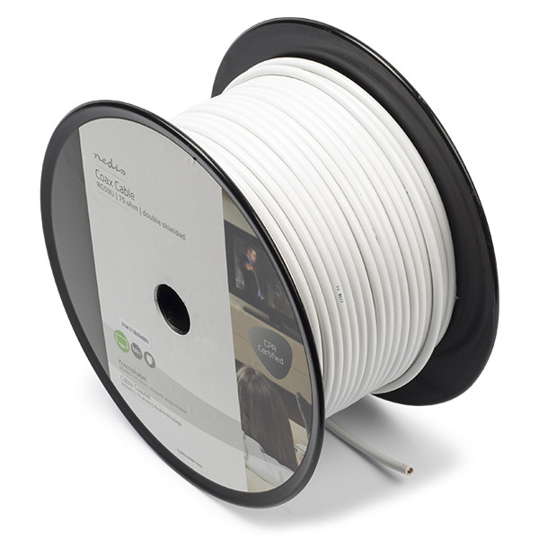 Coax-kabel op rol | 100 meter (RG-59U, Wit) Nedis Kabelshop.nl