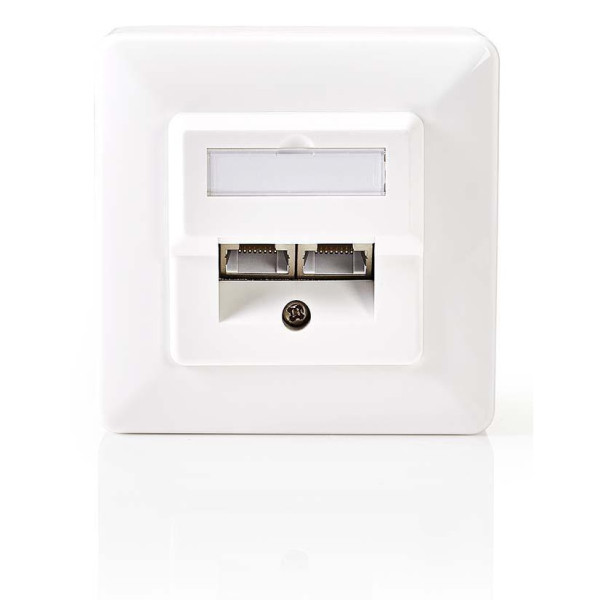 RJ45 wandcontactdoos | UTP (2x RJ45, Cat5e, Inbouw/Opbouw) Nedis ...