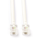 Vaste telefonie kabels Telefoon verlengkabel RJ11 - 5 meter (Wit) rj11 ...