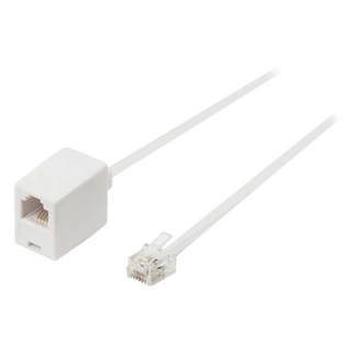 Telefoon verlengkabel RJ11 - 5 meter (Wit) Nedis Kabelshop.nl