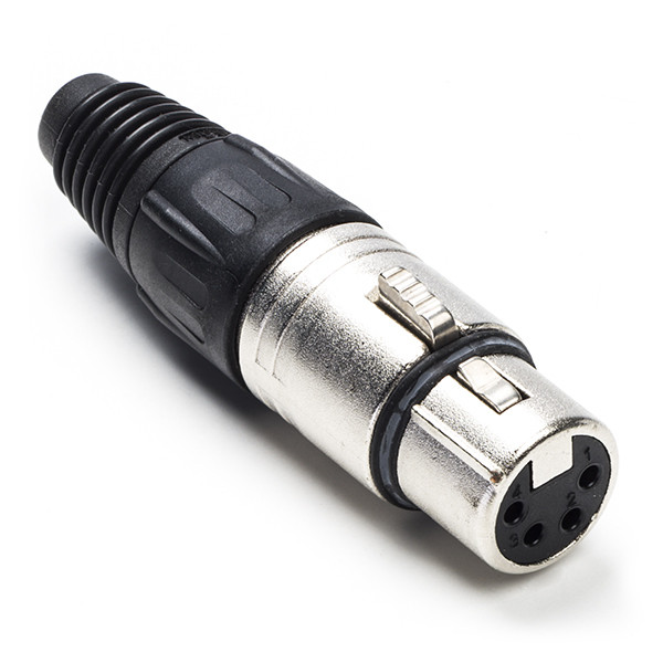 XLR connector - Neutrik - 4-pin (Metaal, Vrouwelijk, Trekontlasting)