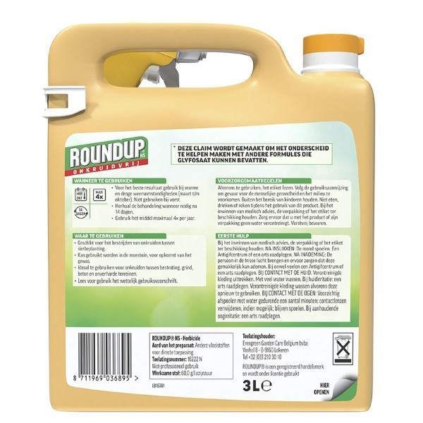 Onkruidverdelger | Roundup | 30 m² (Natuurlijk, Gebruiksklaar, 3 liter ...