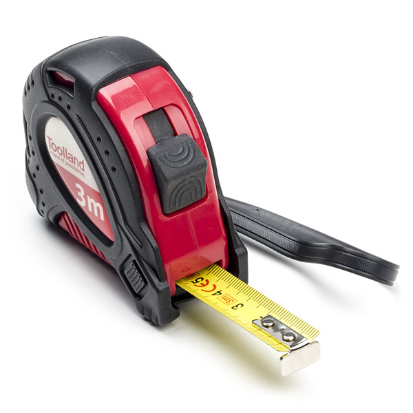 Rolmaat | Toolland | 3 meter (2 blokkeerknoppen, Polsband) Toolland ...
