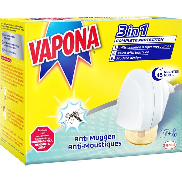 Muggenstekker | Vapona | 3-in-1 (Eurostekker, Tot 45 nachten ...